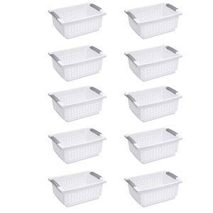 Sterilite Small Stacking Storage Basket with Comfort Grip Handles, White & Reviews | Wayfair
